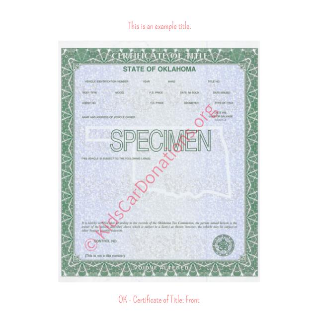 Oklahoma Vehicle Titles | Kids Car Donations