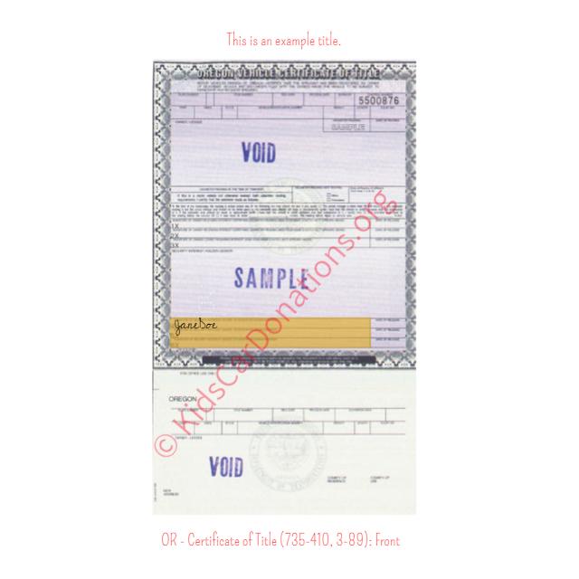 Oregon Vehicle Titles | Kids Car Donations