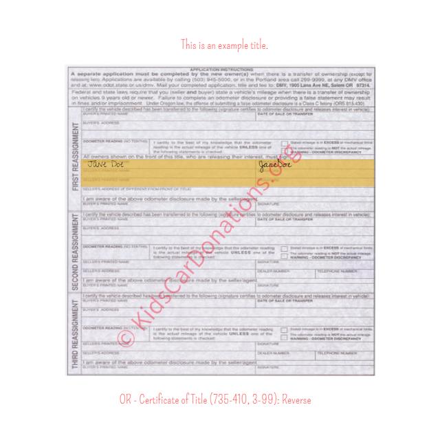 Oregon Vehicle Titles | Kids Car Donations