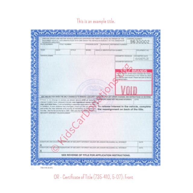 Oregon Vehicle Titles | Kids Car Donations