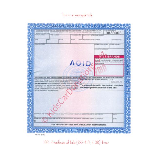 Oregon Vehicle Titles | Kids Car Donations