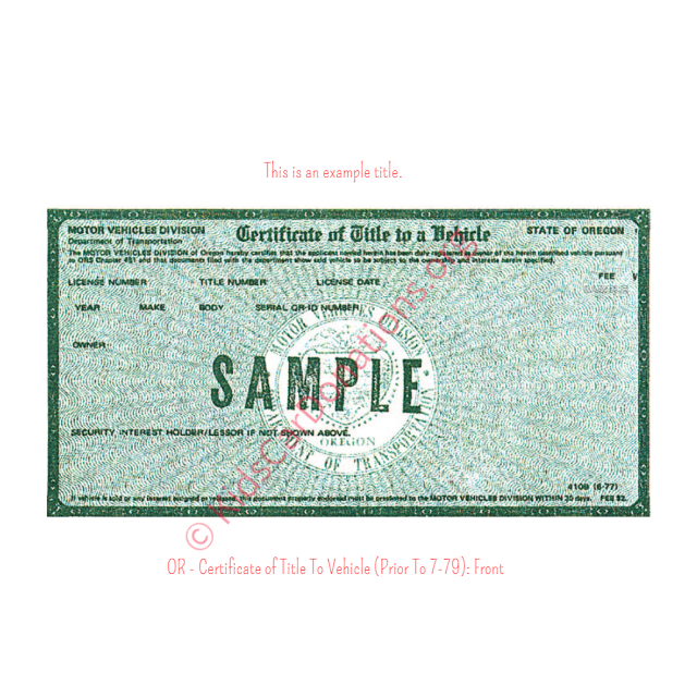 Oregon Vehicle Titles | Kids Car Donations