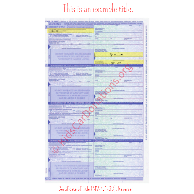 Pennsylvania Vehicle Titles | Kids Car Donations