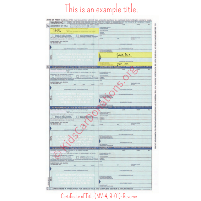 Pennsylvania Vehicle Titles | Kids Car Donations