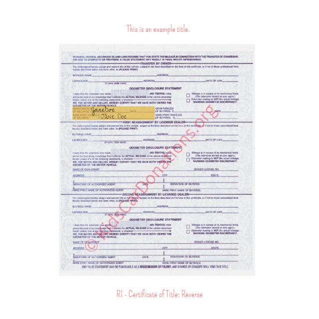 Rhode Island Vehicle Titles | Kids Car Donations