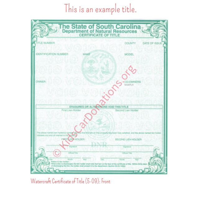 South Carolina Vehicle Titles | Kids Car Donations