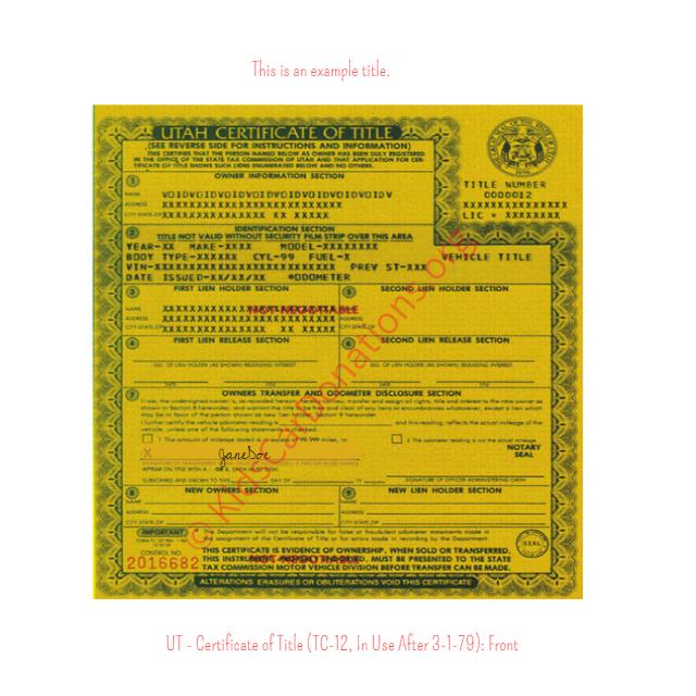 Utah Vehicle Titles | Kids Car Donations