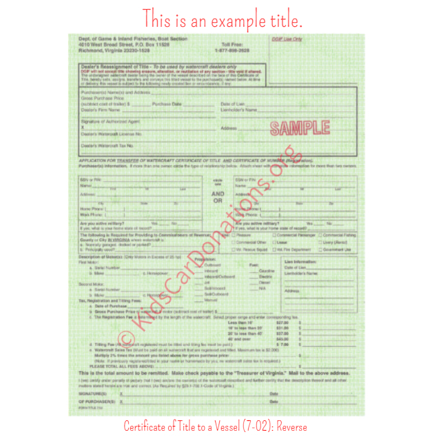 Virginia Vehicle Titles | Kids Car Donations