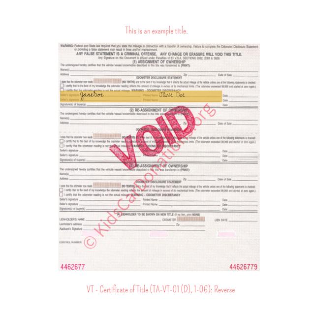 Vermont Vehicle Titles | Kids Car Donations