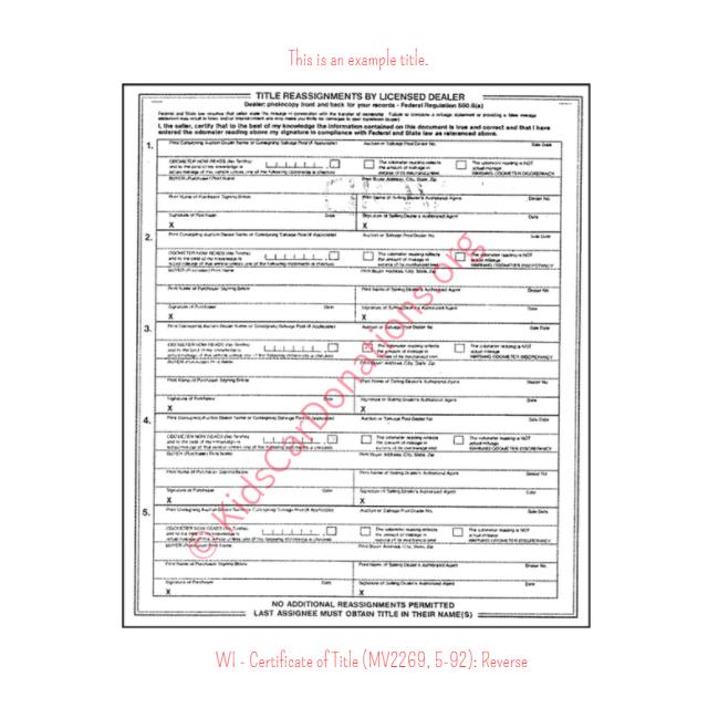 Wisconsin Vehicle Titles | Kids Car Donations