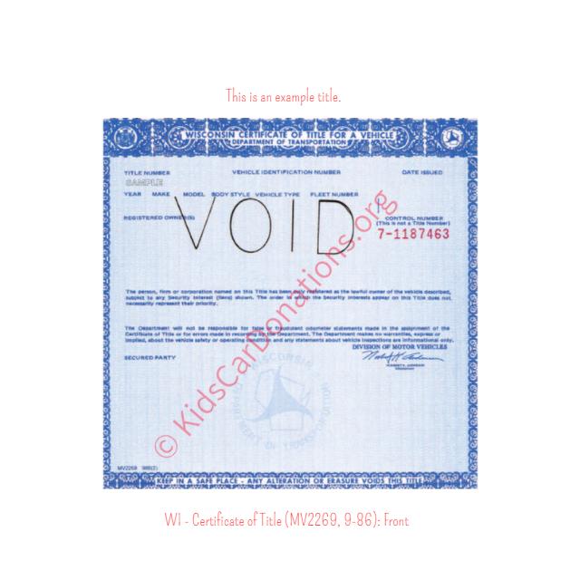 Wisconsin Vehicle Titles | Kids Car Donations